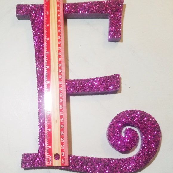Accents | Woodcustommade Hot Pink Glitter Letter E Wall Art | Poshmark